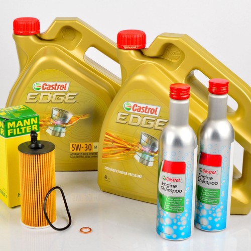 MANN HU6004X Ölfilter + 8L CASTROL EDGE 5W30 M LL-04 für BMW ...
