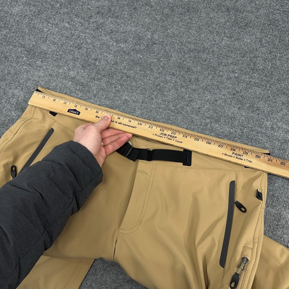 LL Bean Pants Mens XL Khaki Ridge Runner Softshell Pants Belted Hiking ...