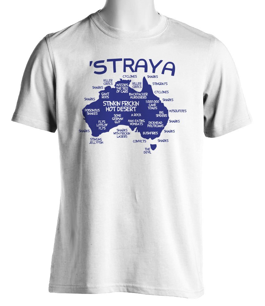 'STRAYA Map FUNNY T-SHIRT | eBay Australia