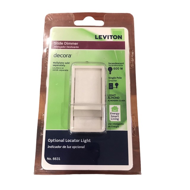 Leviton 6631-1lt SureSlide 600w Single-pole Incandescent Slide Dimmer ...