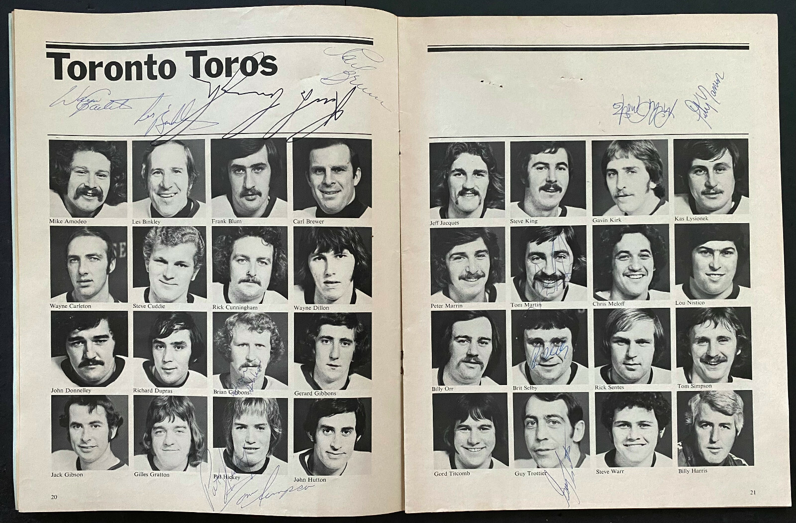 1973 Toronto Toros 2nd WHA Hockey Game Program + Ticket Autographed ...