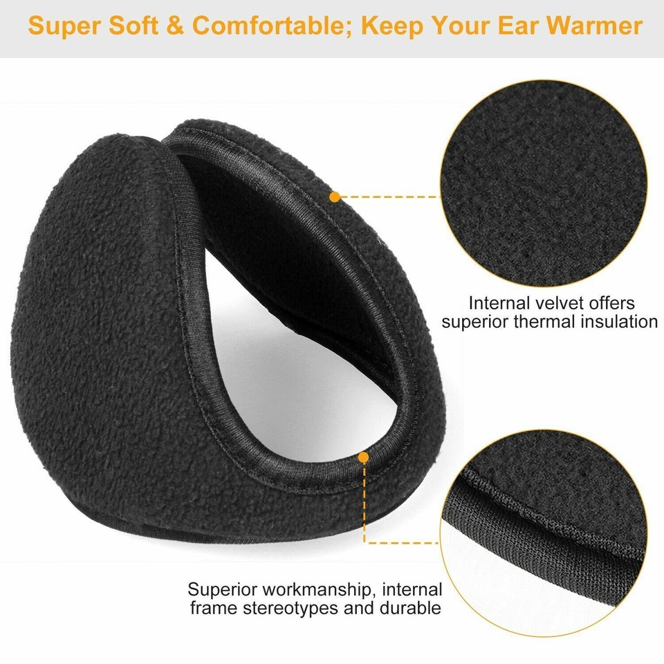 Ear Muffs Winter Ear warmers Fleece Earwarmer Men Women Behind the Head ...