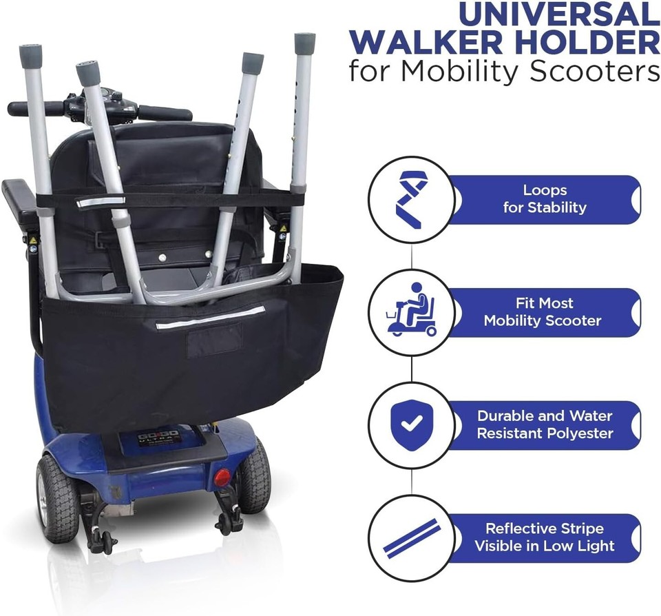 Universal Walker Holder for Mobility Scooters - Walker Holder with ...
