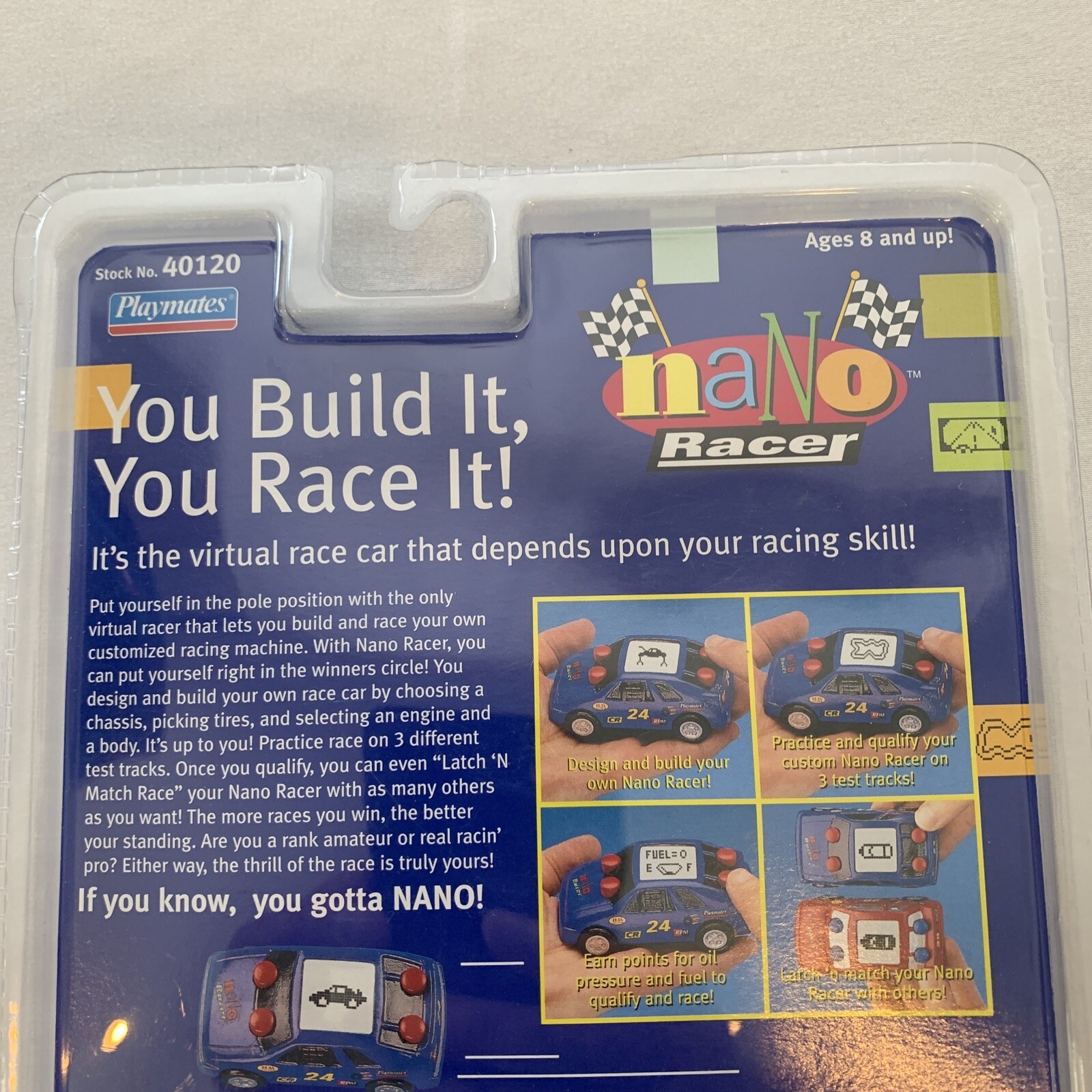 1998 Playmates Nano Racer White Car - New In Package RARE | eBay