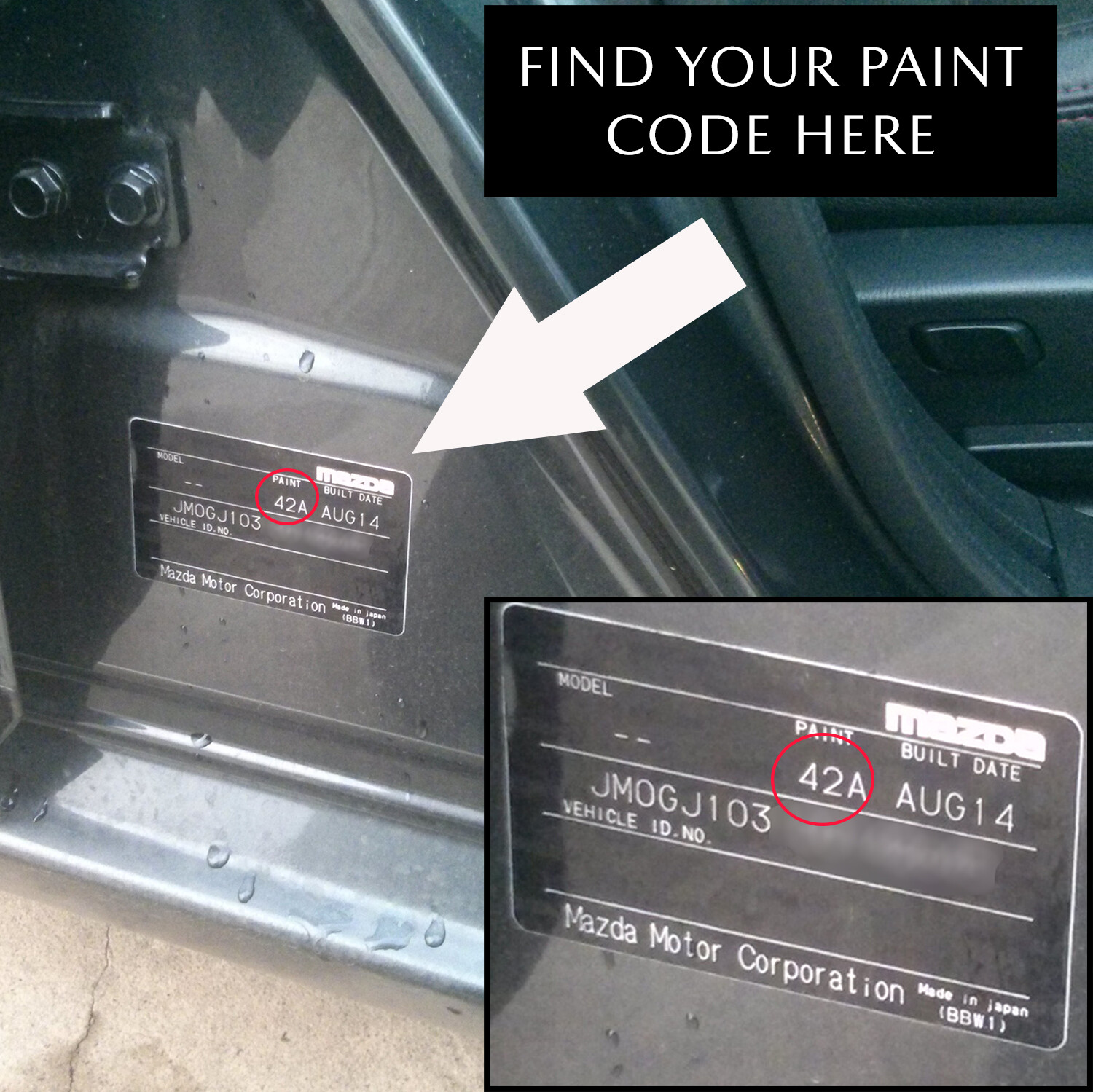 NEW Mazda Touch Up Paint - 46G Machine Grey Mazda 2 3 6 CX3 CX5 CX7 CX9 ...