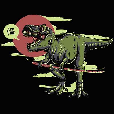 T Rex Samurai Dinosaur - Funny Womens T-Shirt Tshirt T Fashion Tees Tee ...