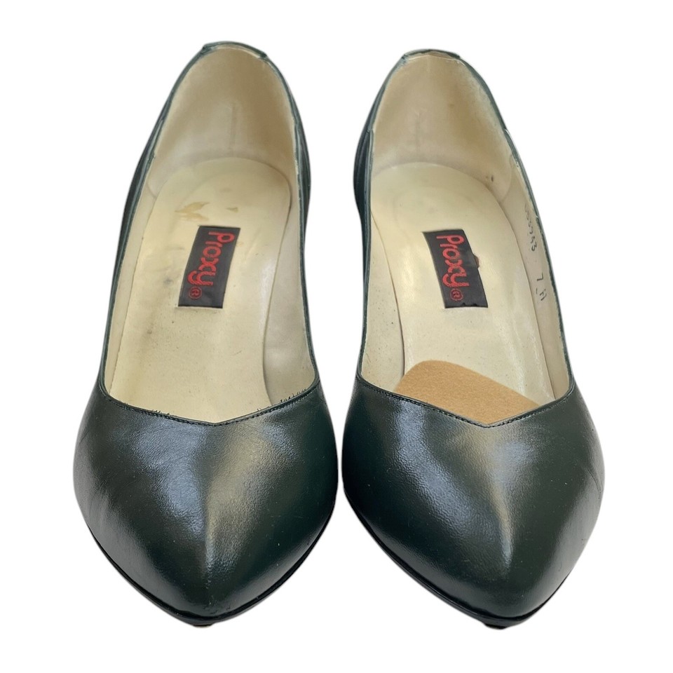 Vintage Proxy Green Leather Heels Size 7M | eBay
