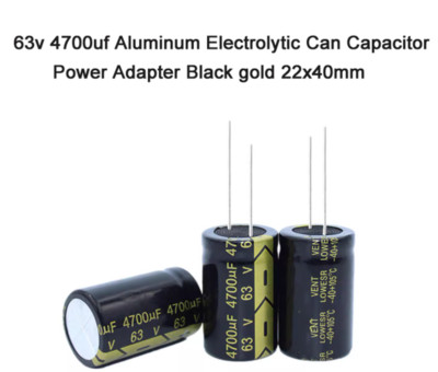 63v 4700uf Aluminum Electrolytic Can Capacitor Power Adapter Black gold ...