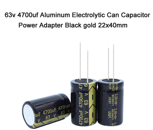 63v 4700uf Aluminum Electrolytic Can Capacitor Power Adapter Black gold ...