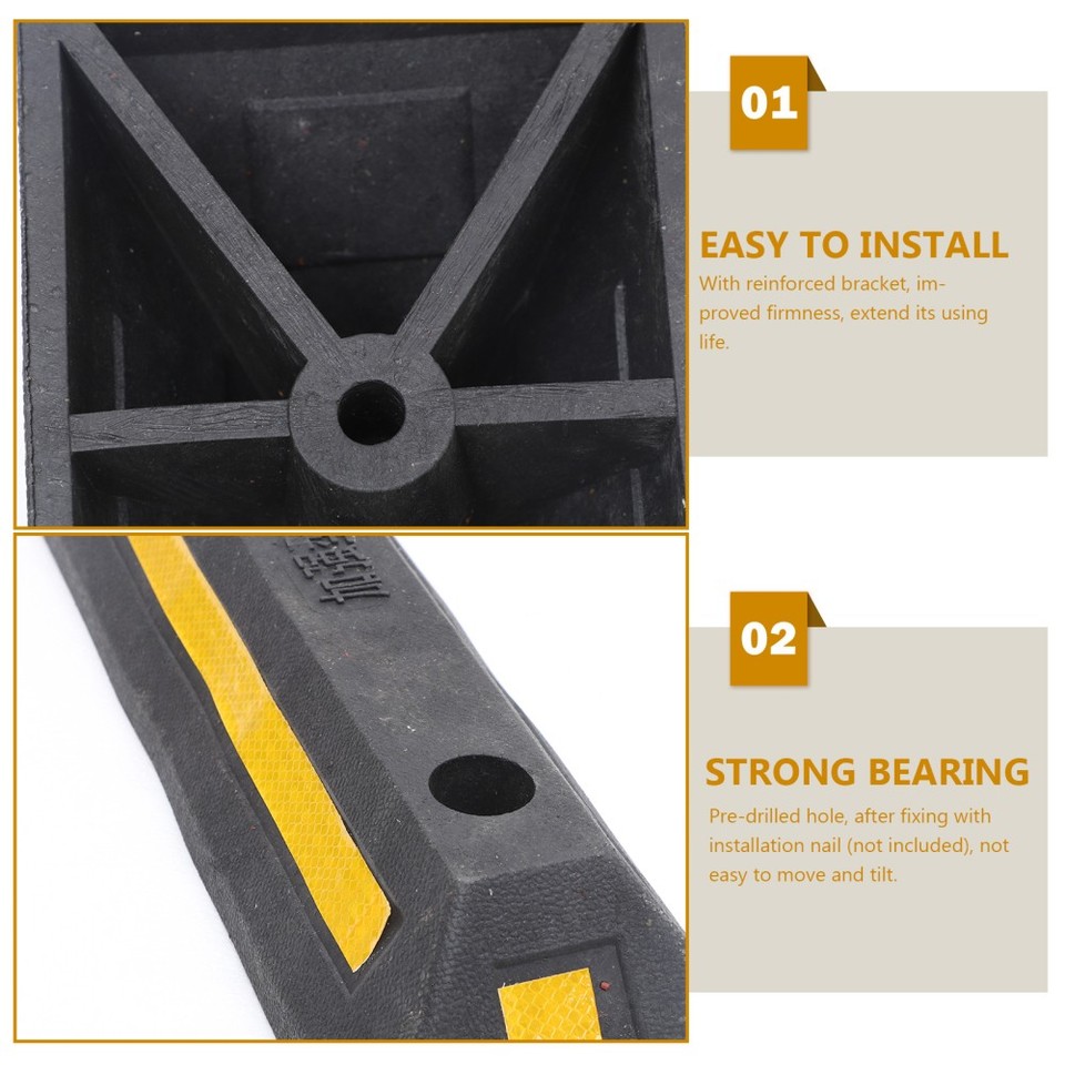 Car Stopper Parking Bumper Stoppers Driveway Wheel with Reflective Tape ...