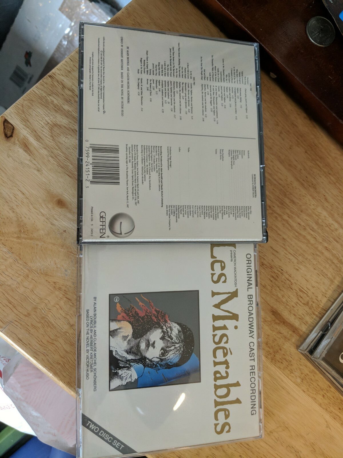 LES MISERABLES original broadway cast recording CD 2 disc set ...