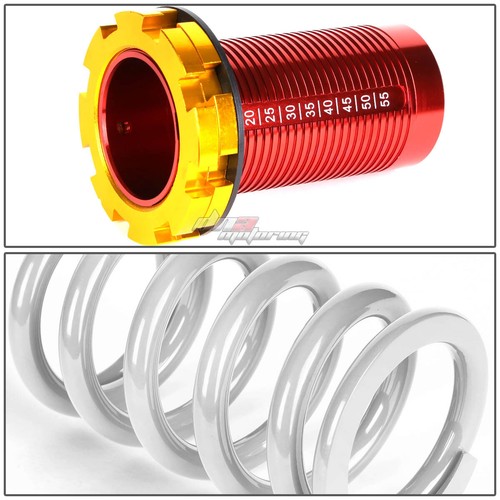 WHITE ADJUSTABLE 1-4"RED SCALE SUSPENSION COILOVER SPRING FOR 88-00 EG ...