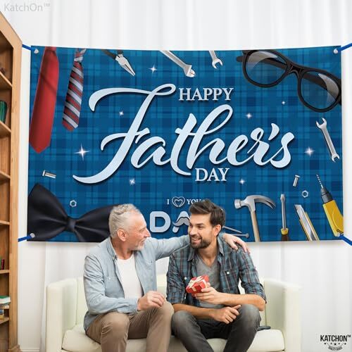 KatchOn Happy Fathers Day Banner Backdrop - XtraLarge 72x44 Inch ...
