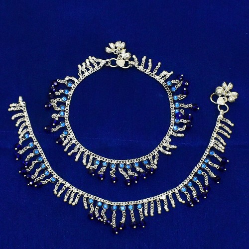 Anklet Ankle Chain Payal Pair Foot Jewellery Bells Charm Bridal Wedding ...