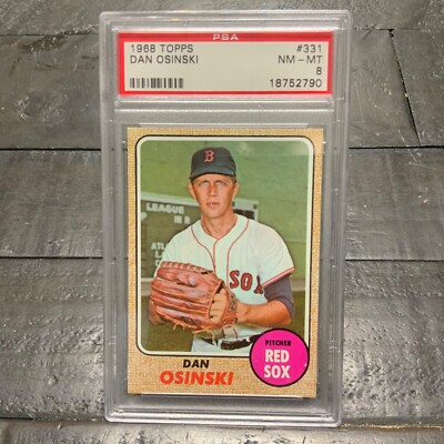 1968 Topps Dan Osinski #331 *Red Sox* PSA 8 NM-MT | eBay