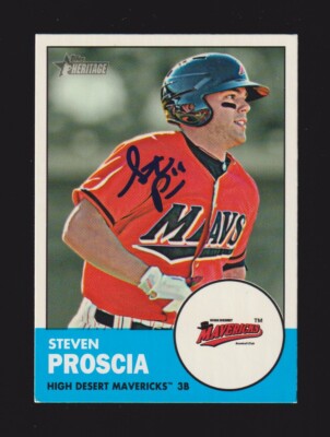 2012 HERITAGE #90 Steven Proscia SEATTLE MARINERS SIGNED AUTOGRAPH AUTO ...