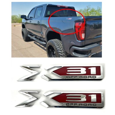 2pic 2019 - 2023 GMC Sierra X 31 OFF ROAD Bed Emblem 84682662 Chrome ...