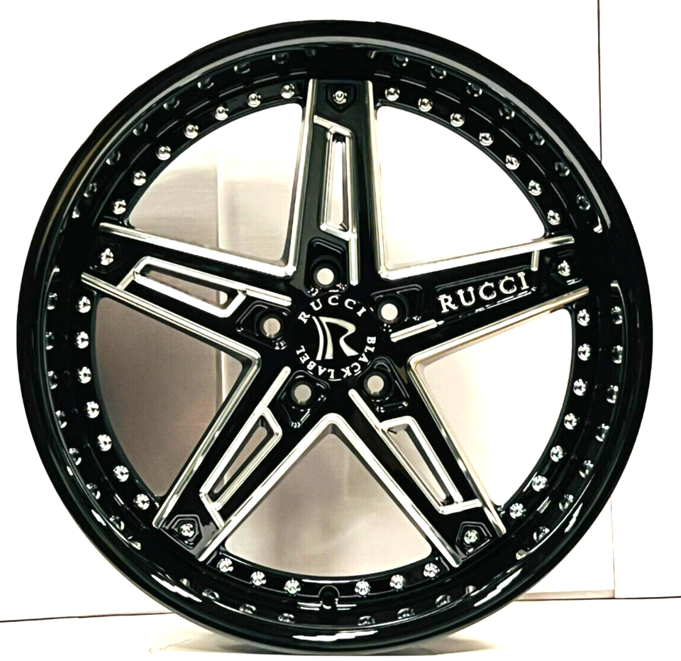 20" 2000+UP FORD MUSTANG RUCCI BLACK LABEL A0100 RIM 20X8.5 +30ET OR ...