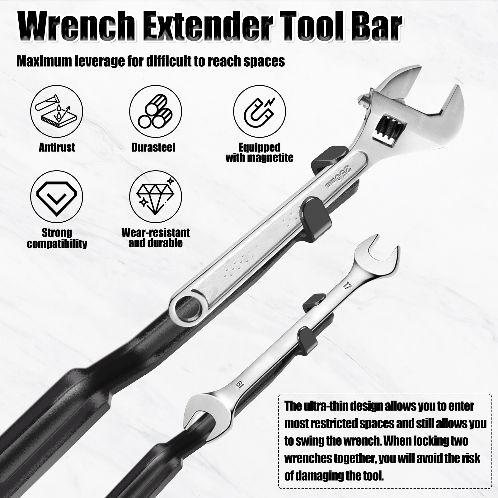 Wrench Extender Tool Bar Spanner Extender Extra Leverage Hand Wrench ...