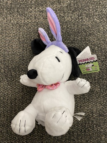 🌸 2024 Animated Peanuts Snoopy Easter Bunny Ears Bowtie Plush CVS ...