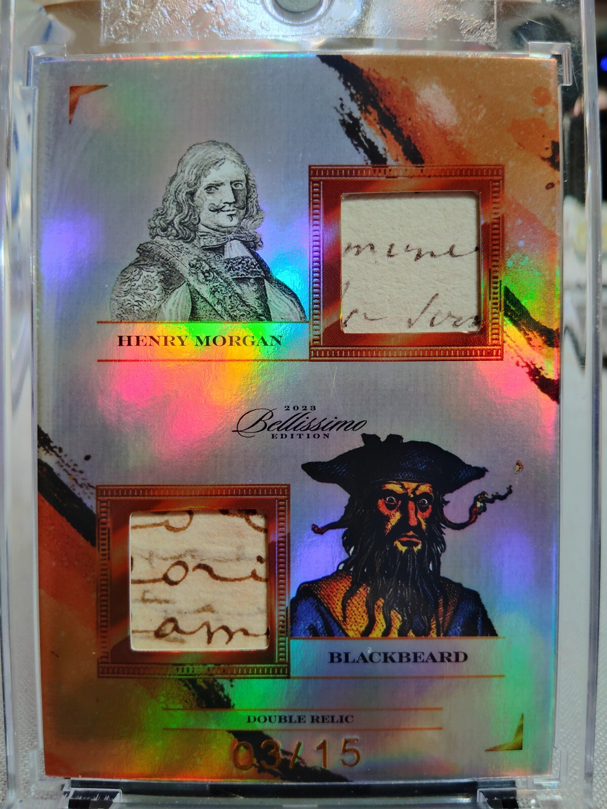 BELLISSIMO EDITION HENRY MORGAN & BLACKBEARD DUAL WRITTEN RELIC SHORT ...