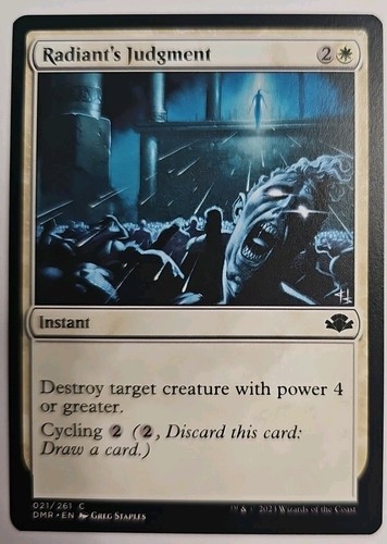 MTG Magic The Gathering Card Radiant's Judgment Instant White Dominaria ...