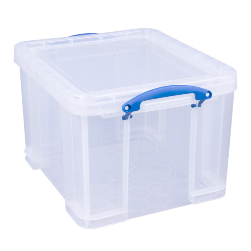 35L Clear Plastic File Storage Box with Lid A4 Foolscap Suspension ...