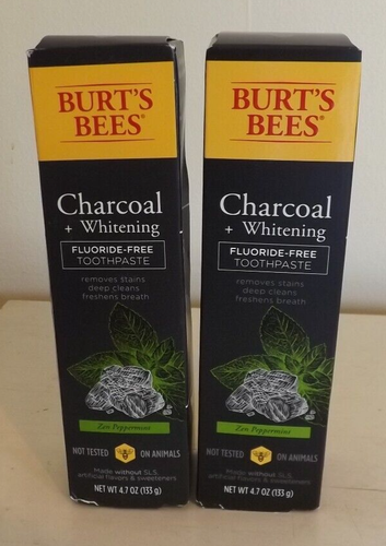2 Burt's Bees Charcoal + Whitening Fluoride-Free Toothpaste 4.7oz Zen ...