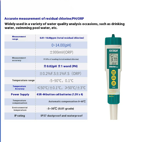 CL200+ Portable Residual Chlorine Detector Tester Water Quality Pool ...