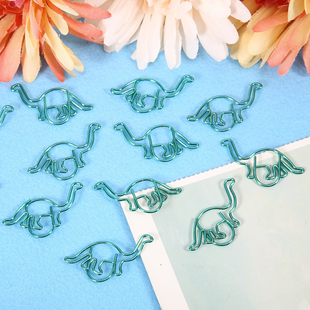 12pcs Dinosaur Animal Shaped Paper Clip Metal Funny Bookmark Document ...