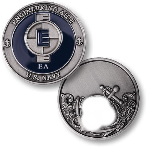 USN Engineering Aide (EA) Rate U.S. Navy Seabee Engineer Challenge Coin ...