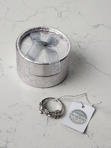 Sterling Silver 6 Stone Ring Made with White Crystal from Swarovski ...