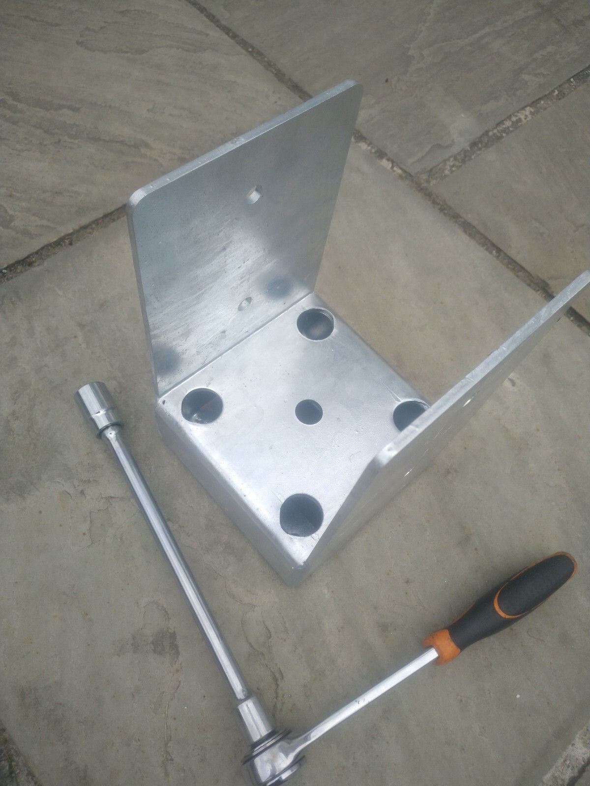 Post Base Foot Socket 150mm x 150 5mm Thick Steel 70mm Elevation 6 ...