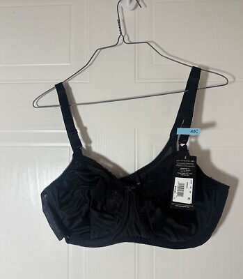 Flower Bali Bra Classic Support Size 40C Black Bras Embroidery Lace | eBay
