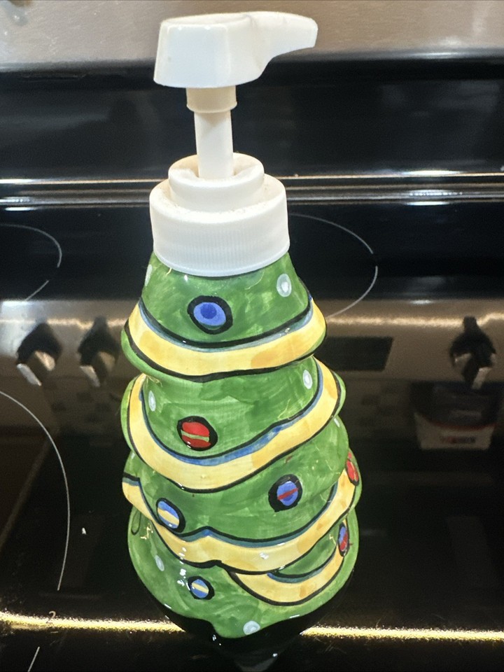 Christmas Tree Soap Lotion Dispenser Vintage 1990s 2000s 6" Glazed ...