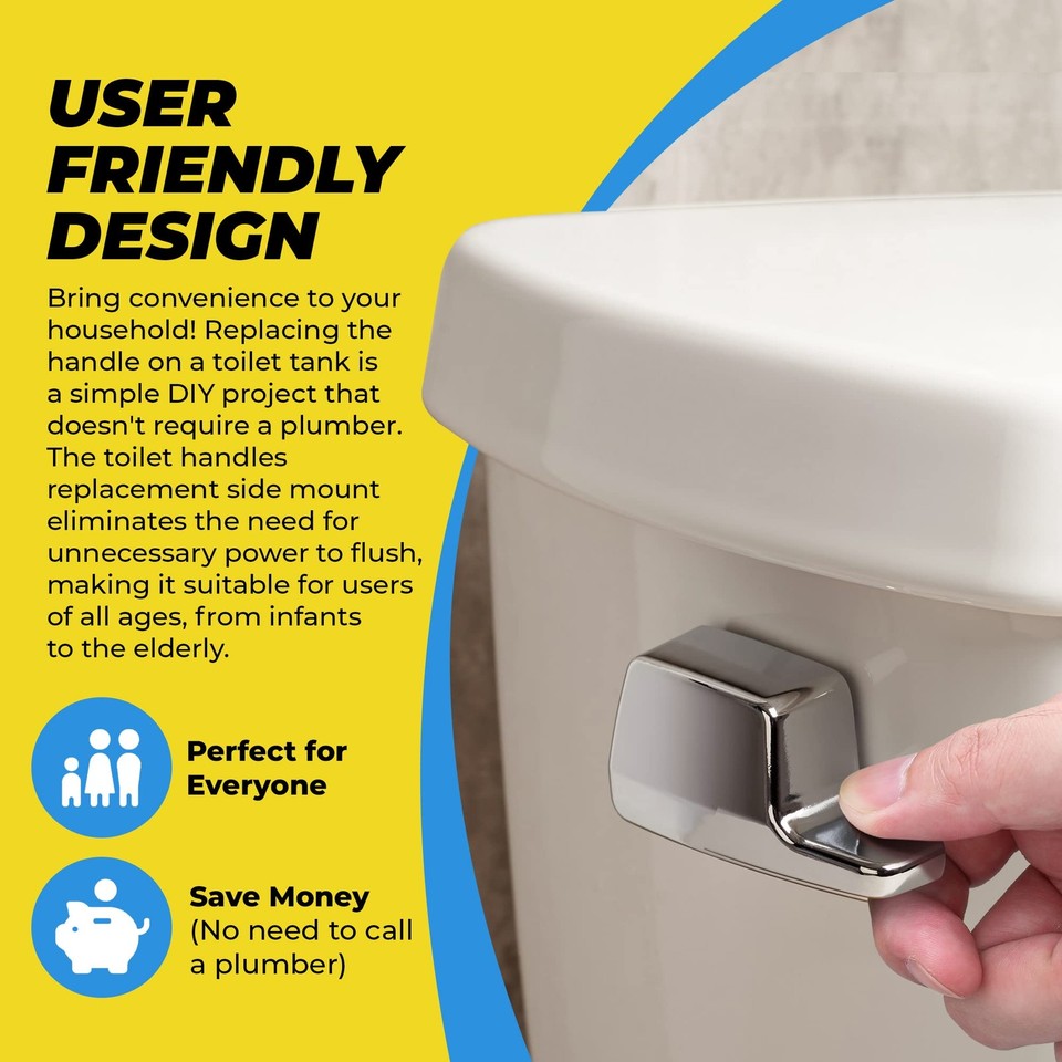 Side Mount Eljer Toilet Tank Flush Trip Lever Replacement, Chrome ...