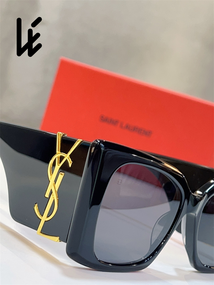 Saint Laurent SL M119 BLAZE-001 Black Gold YSL LOGO Cat Eye AUTHENTIC ...