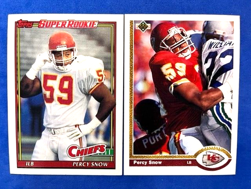 NFL - Percy Snow 1991 Topps Super Rookie & 1991 Upper Deck - Chiefs | eBay
