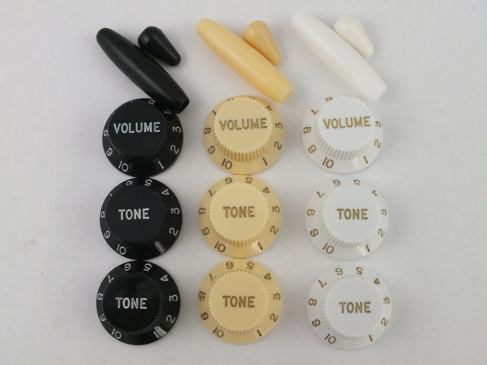 Stratocaster Knobs 24 Spline + Trem & Switch Tips for USA Fender guitars | eBay