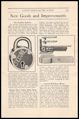 1917 Excelsior Lock & Hardware Lancaster Pennsylvania Padlock Article ...