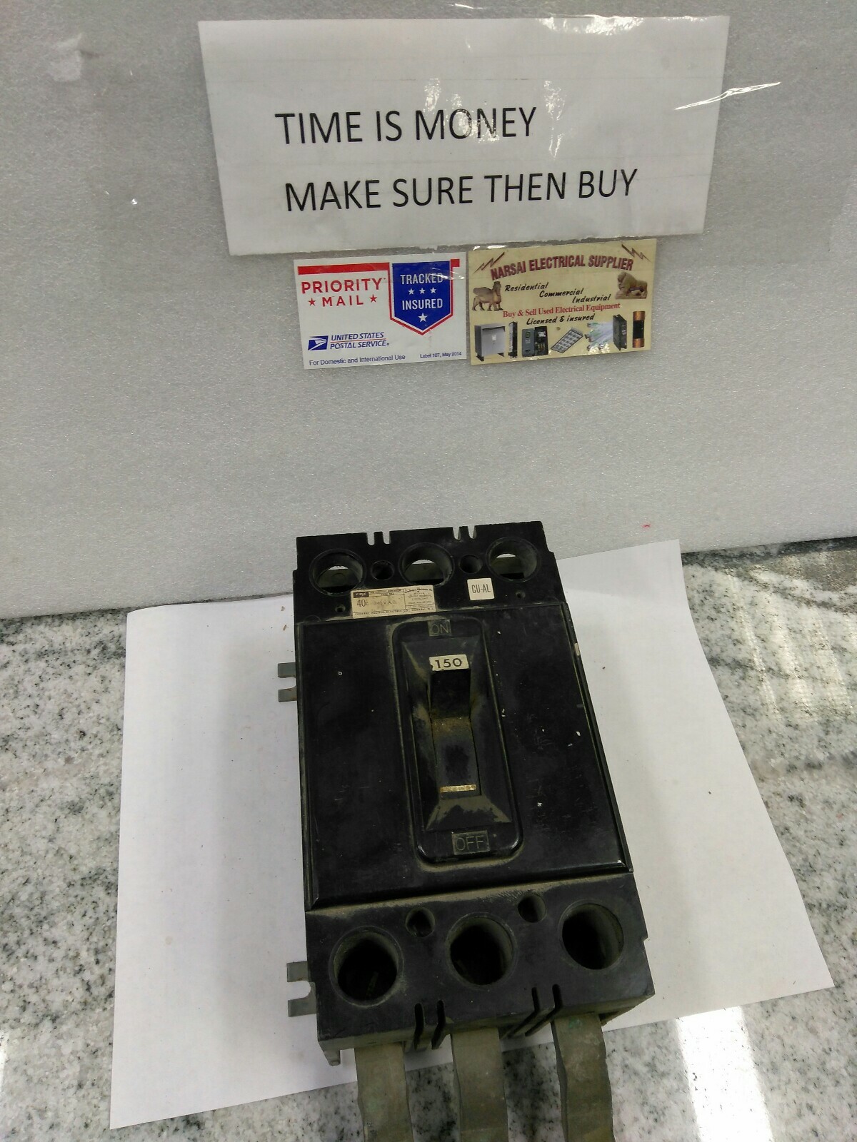 FEDERAL PACIFIC FPE TYPE NEJ 150AMP 240VAC 3POLE BREAKER/ BRACKET ...