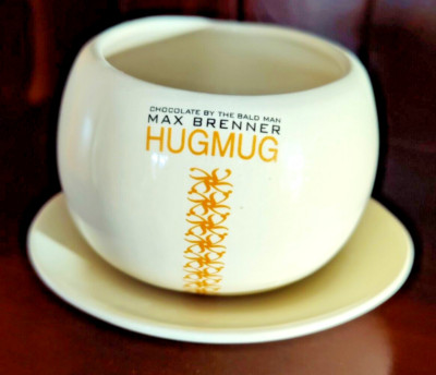 Max Brenner Hug Mugs Cup and Saucer Set Chocolate by the Bald Man | eBay