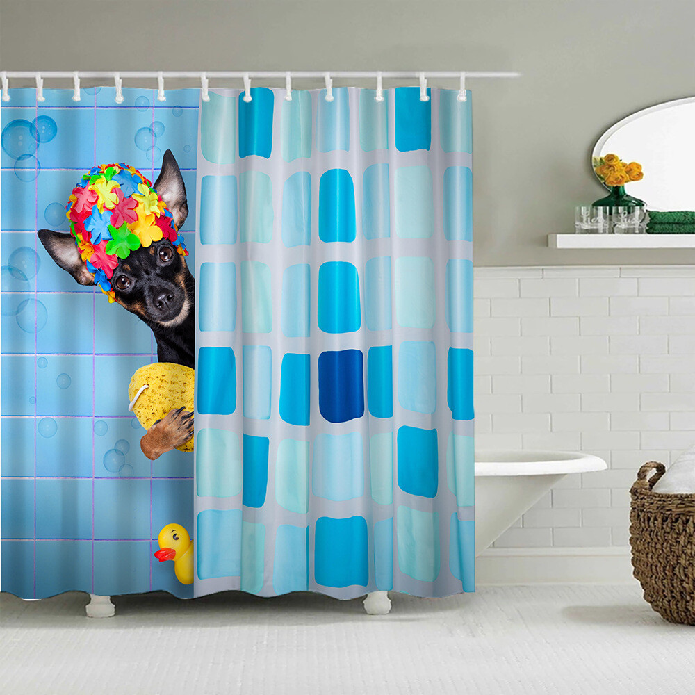 Funny Dog Series Shower Curtain Tarp Bathroom Decoration | eBay Australia