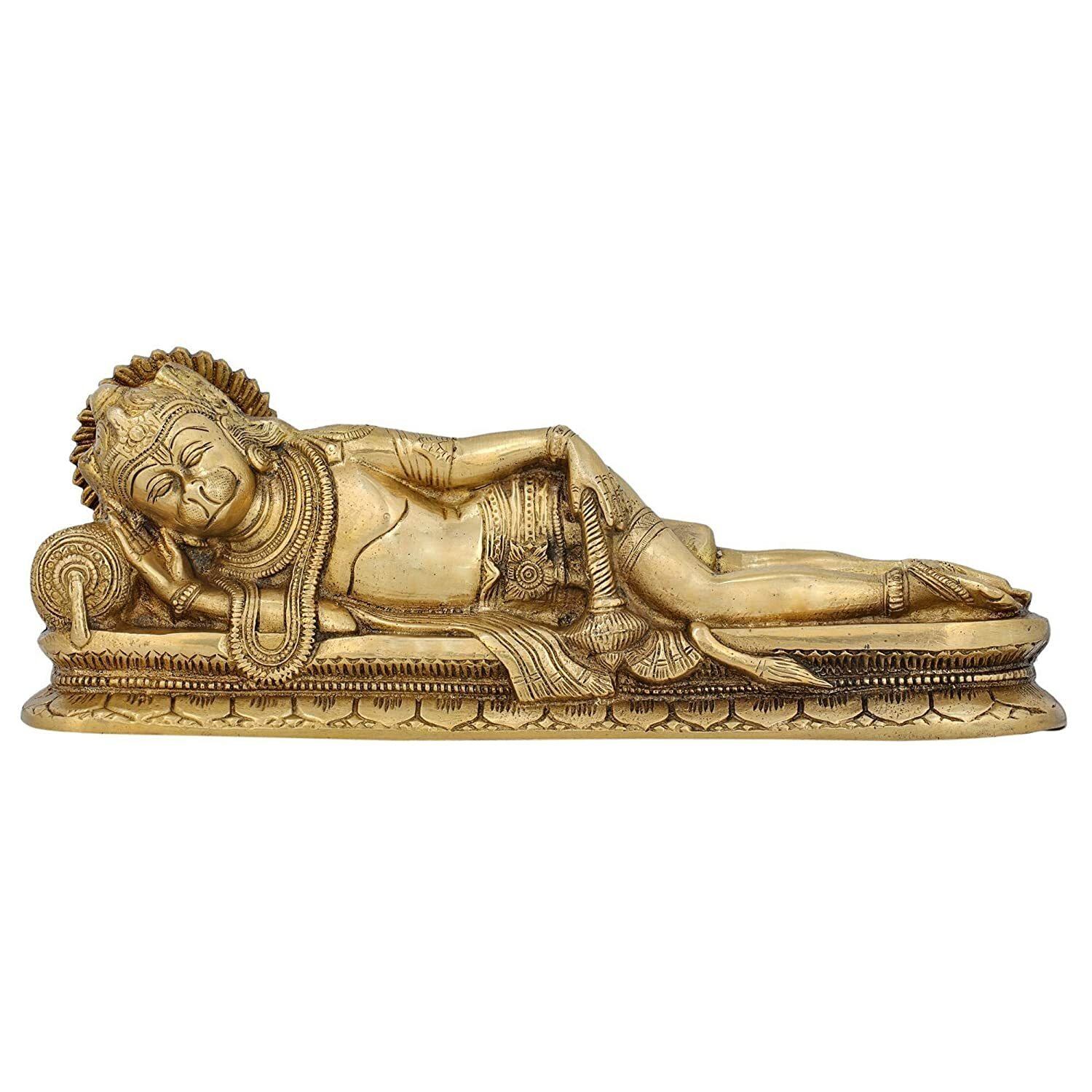 Brass Statue of Lord Hanuman Sleeping Sculpture Figurine Idol Showpiece ...