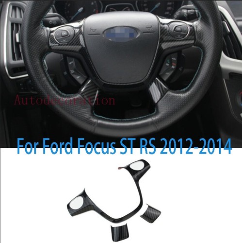 ABS Carbon Fiber Steering Wheel Button Cover Trim For Ford Focus ST RS ...