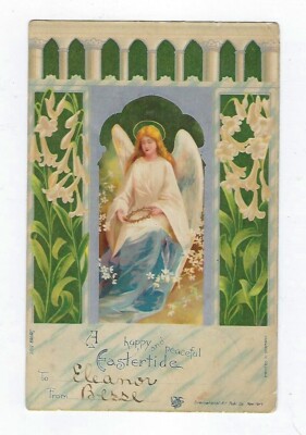 1906 Easter Postcard Angel A Happy & Peaceful Easter - Int'l Art ...