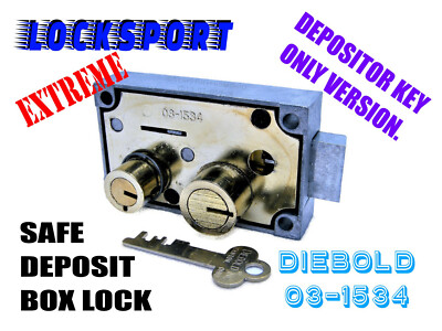 LOCKSPORT - DIEBOLD SAFE DEPOSIT BOX LOCK with KEY, QUALITY ITEM, FULLY ...