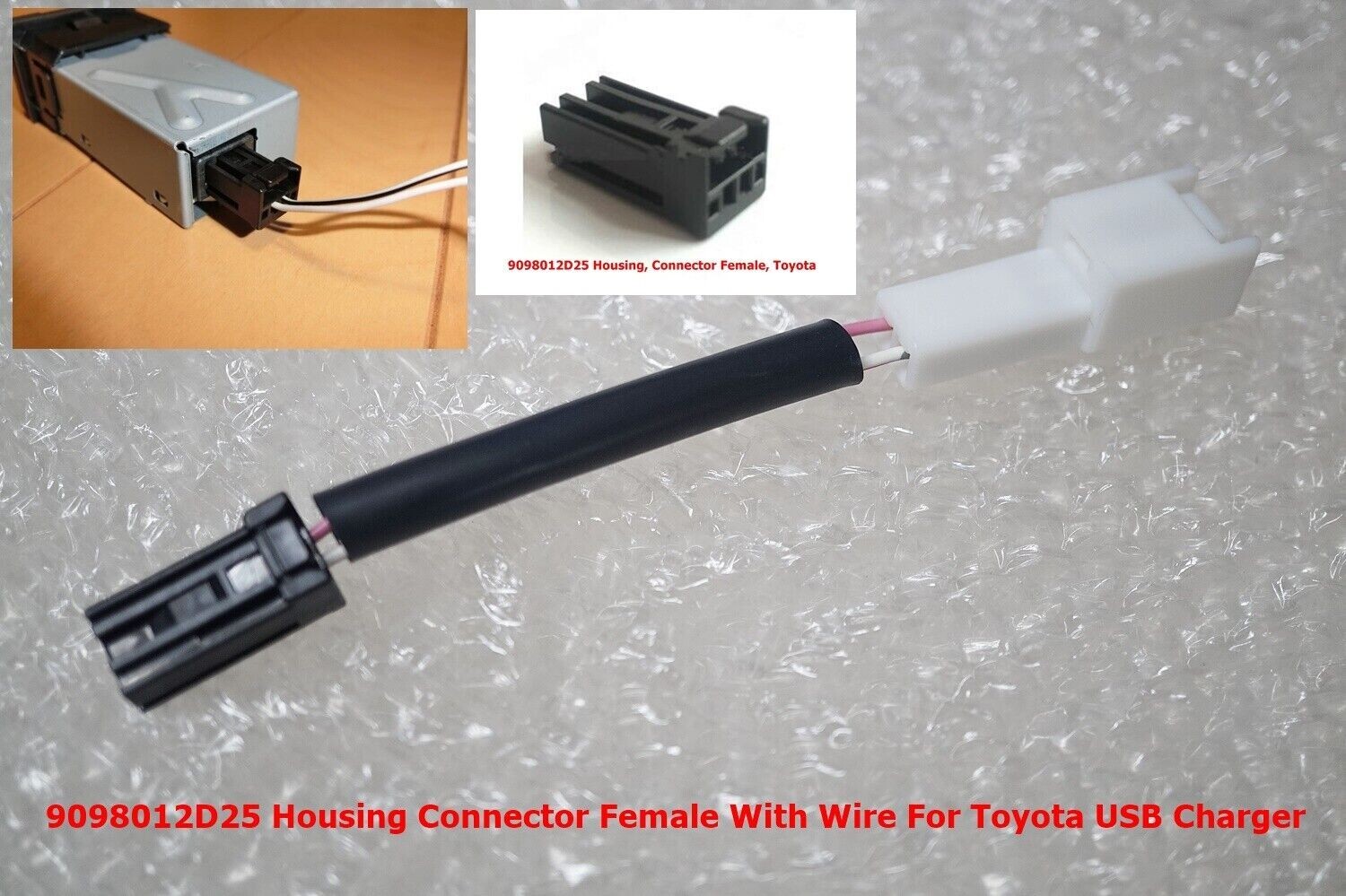 9098012D25 Housing Connector Female With Wire For Toyota Hilux Revo ...