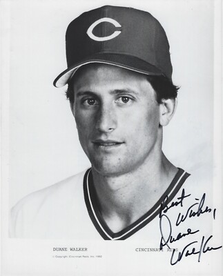 Duane Walker Autographed Signed 8x10 Reds Team Issued Press Photo RARE ...