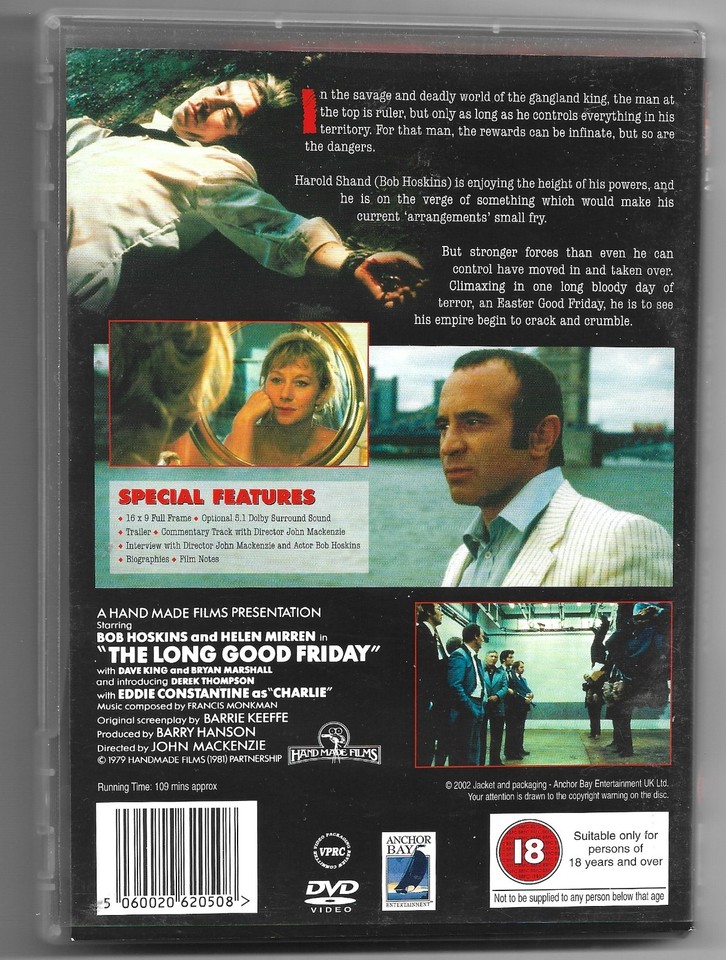 Long Good Friday DVD R2 PAL cult crime thriller mystery Bob Hoskins ...